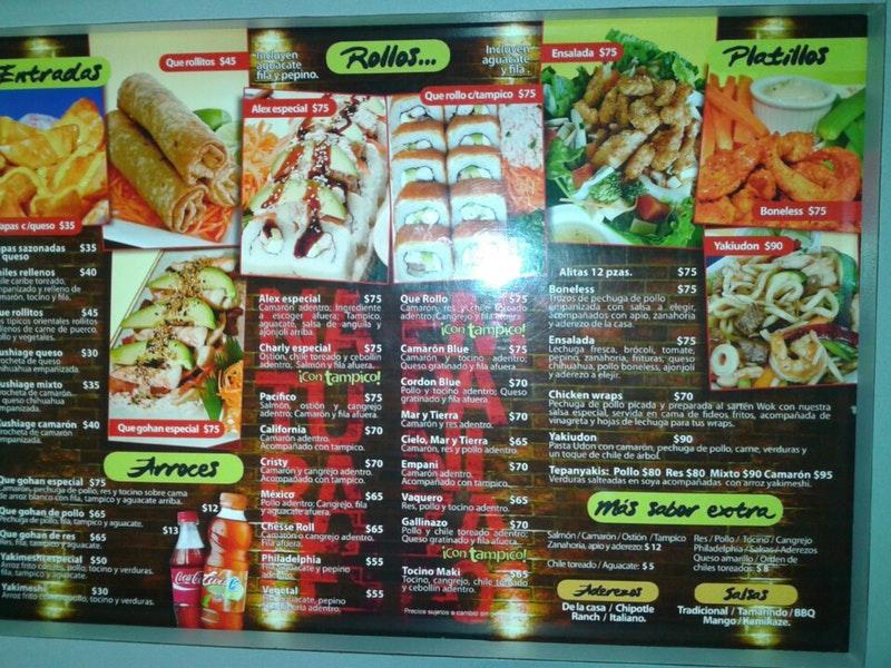 Menu at Que Rollo Sushi Verbena restaurant, Hermosillo