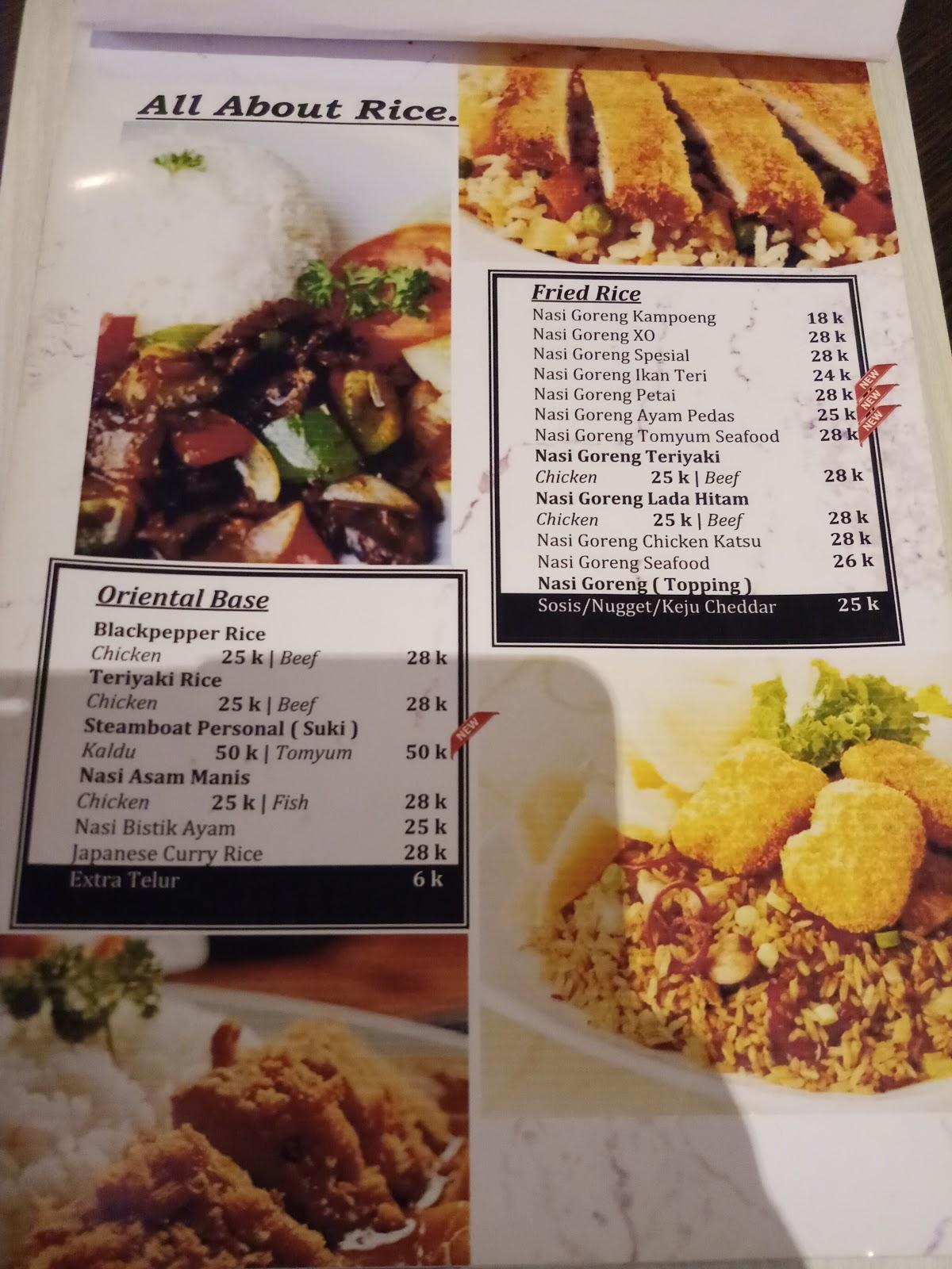 Menu at The Cafe House, Binjai