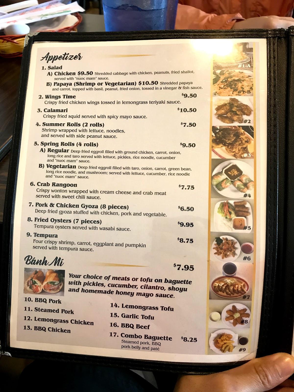 Menu at Pho Time restaurant, Aiea