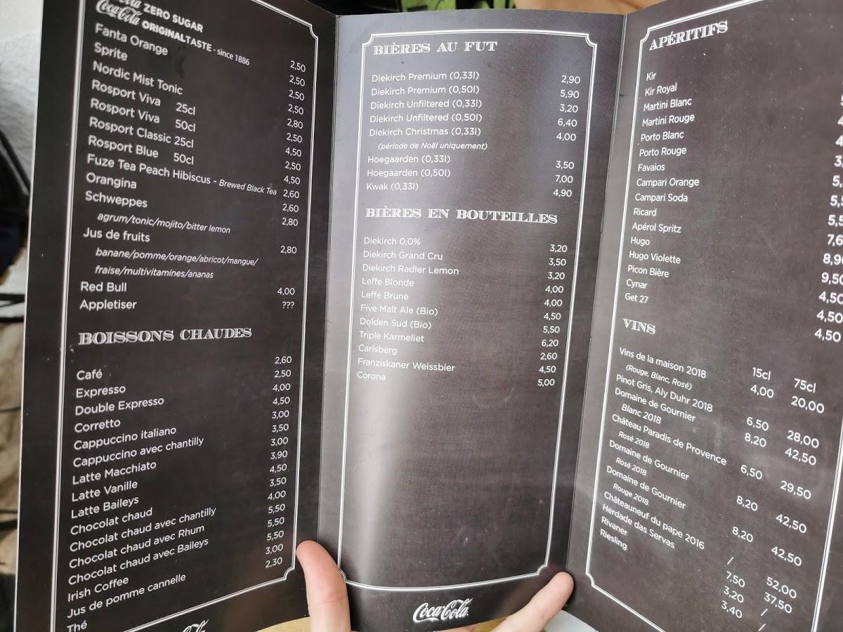 Menu at Café De Philo'soff, Echternach