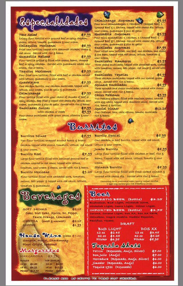 Menu at Las Maracas desserts, Hendersonville, Gallatin Pike S