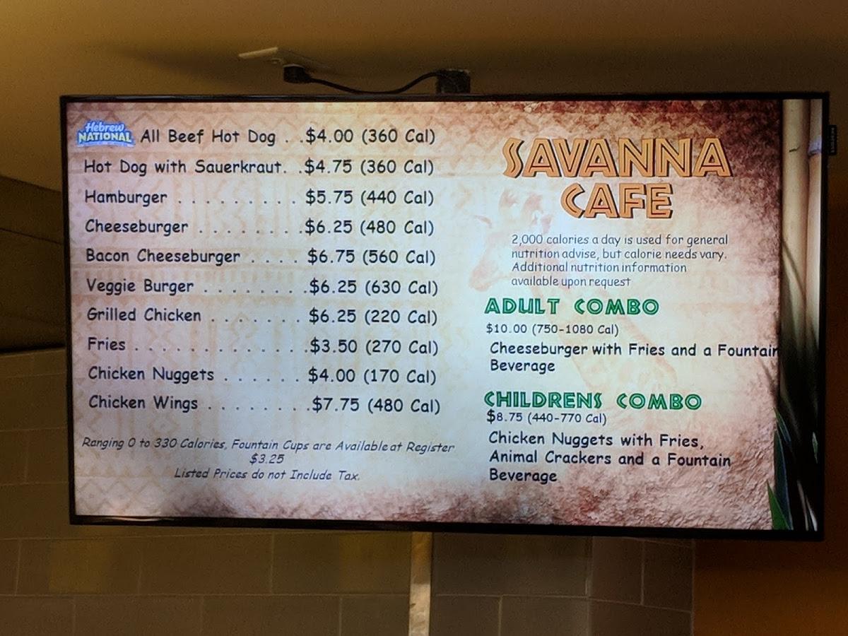Menu at Savannah Cafe, West Orange