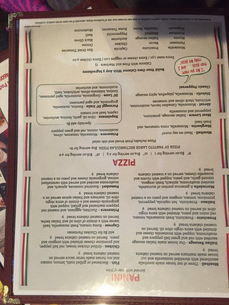 Menu at The Meatball Cafe, South Padre Island