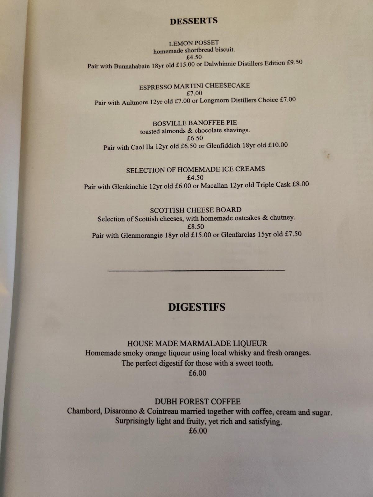 Carta del pub y bar Dulse and Brose, Portree