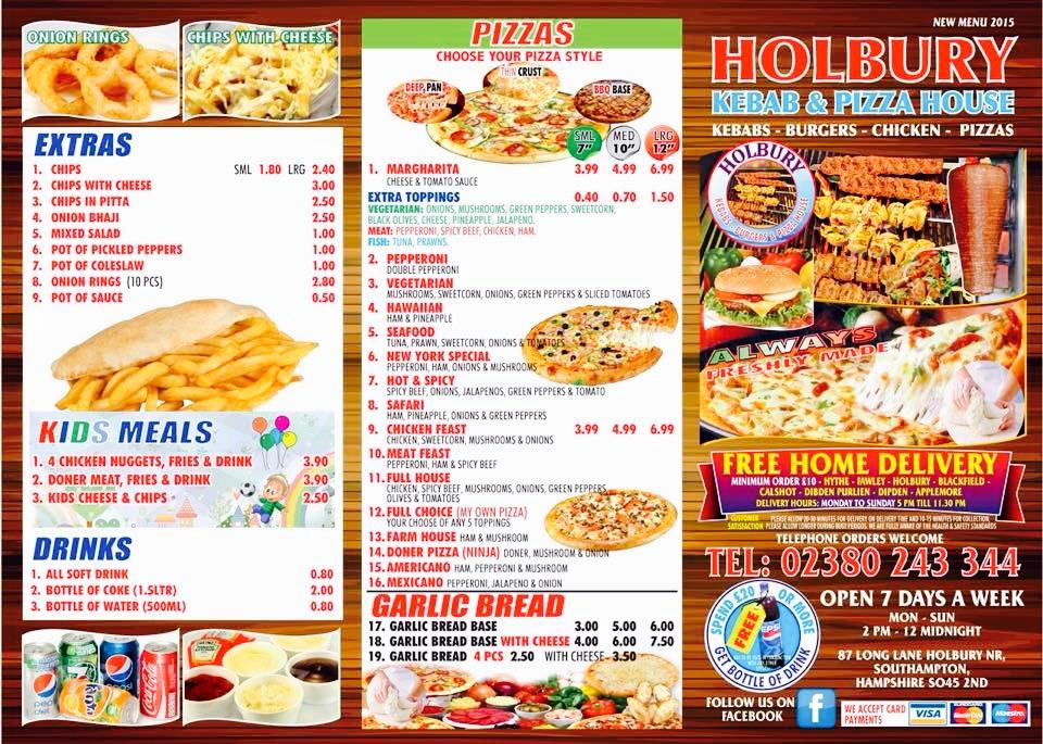Menu at Holbury Kebab & Pizza House BBQ, Southampton