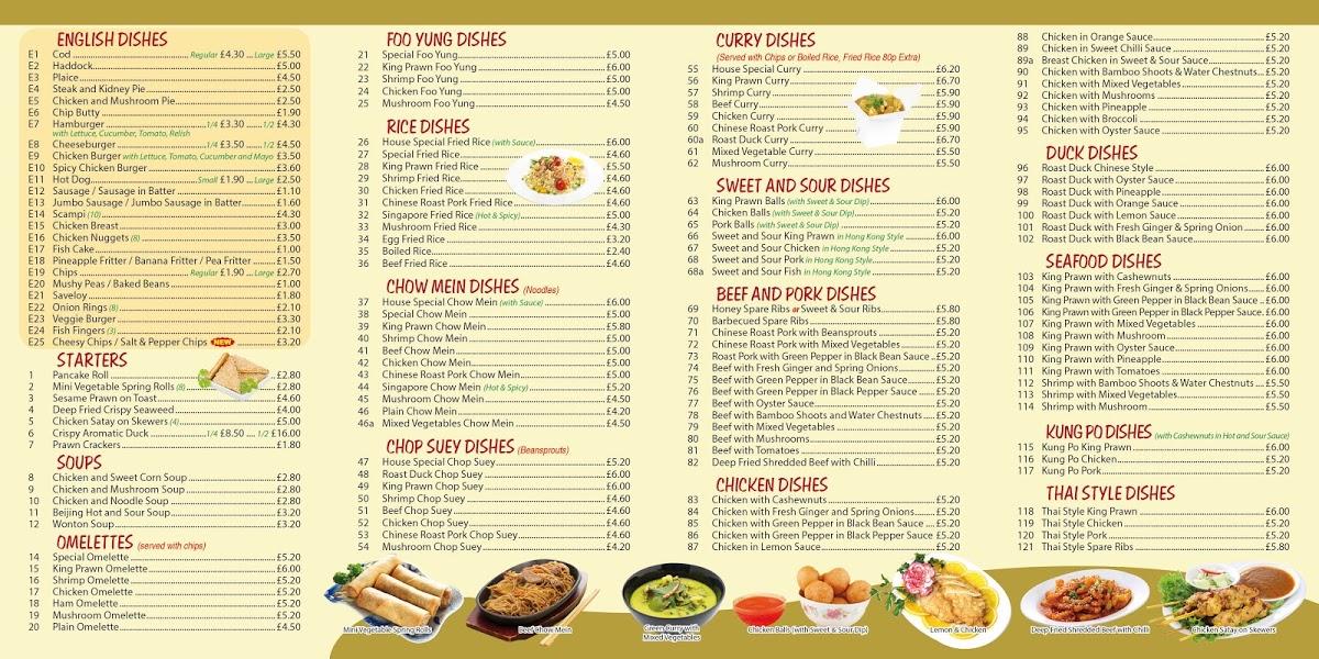 Menu at Oriental Expresss Chinese Takeaway fast food, Shaftesbury
