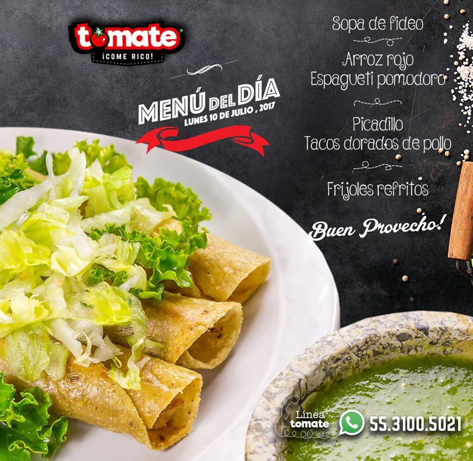 Menu at Tomate restaurant, Mexico City