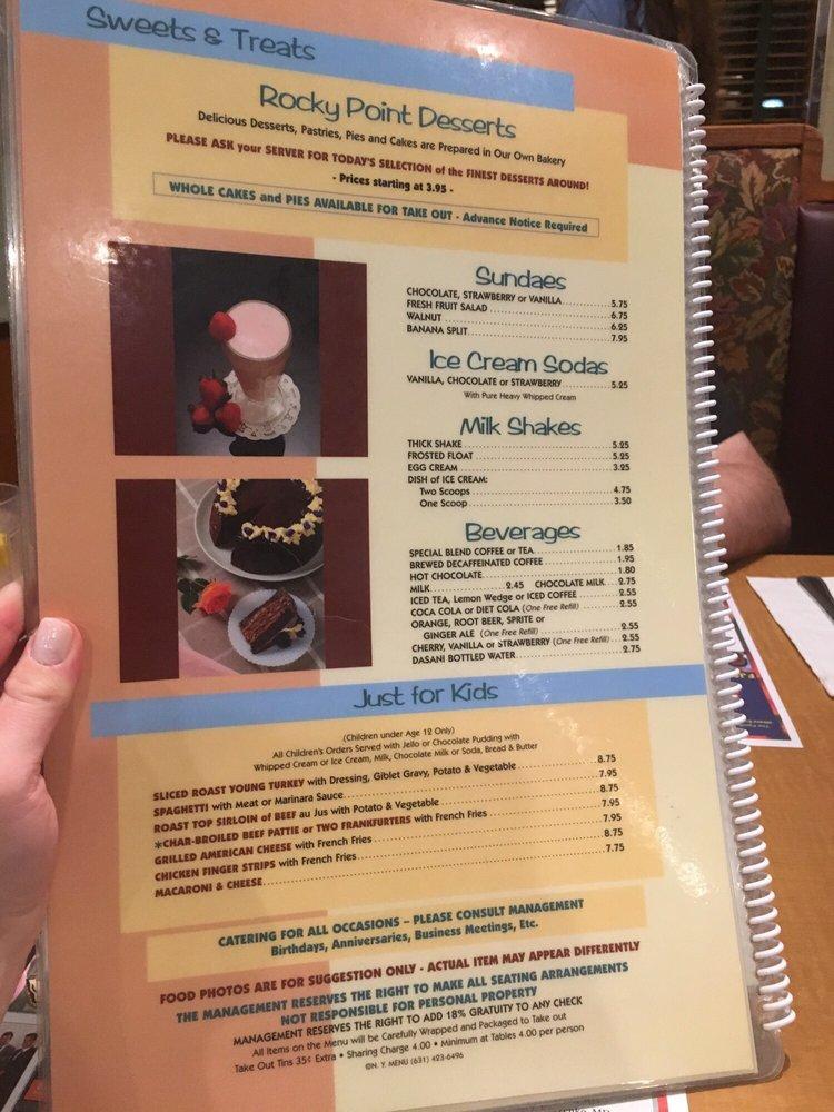 Menu at Zona Out East Diner restaurant, Rocky Point