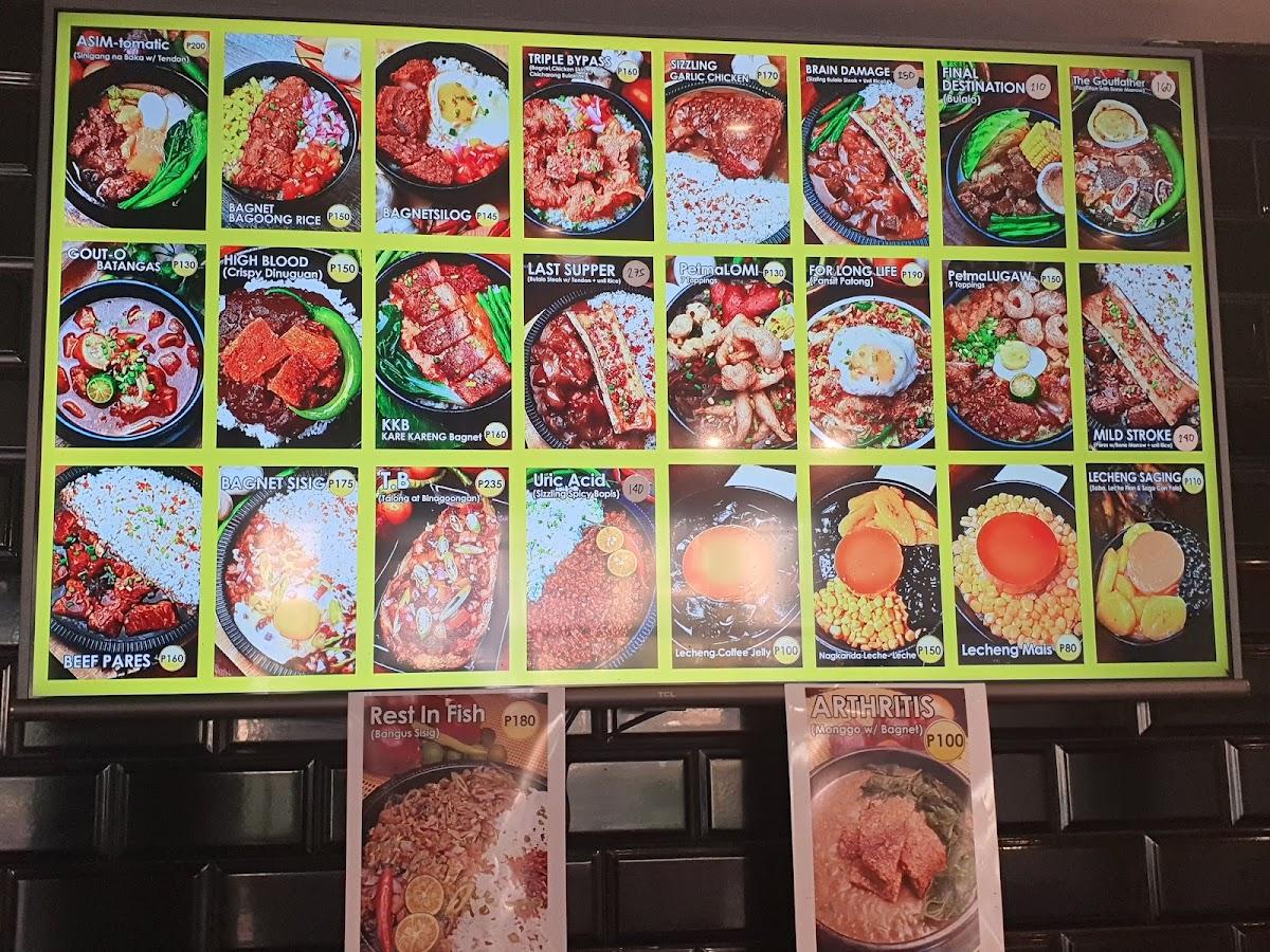 Menu at Cardiac Delights restaurant, Marikina