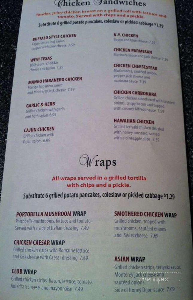 Menu at Chicken Lounge pub & bar, Allentown