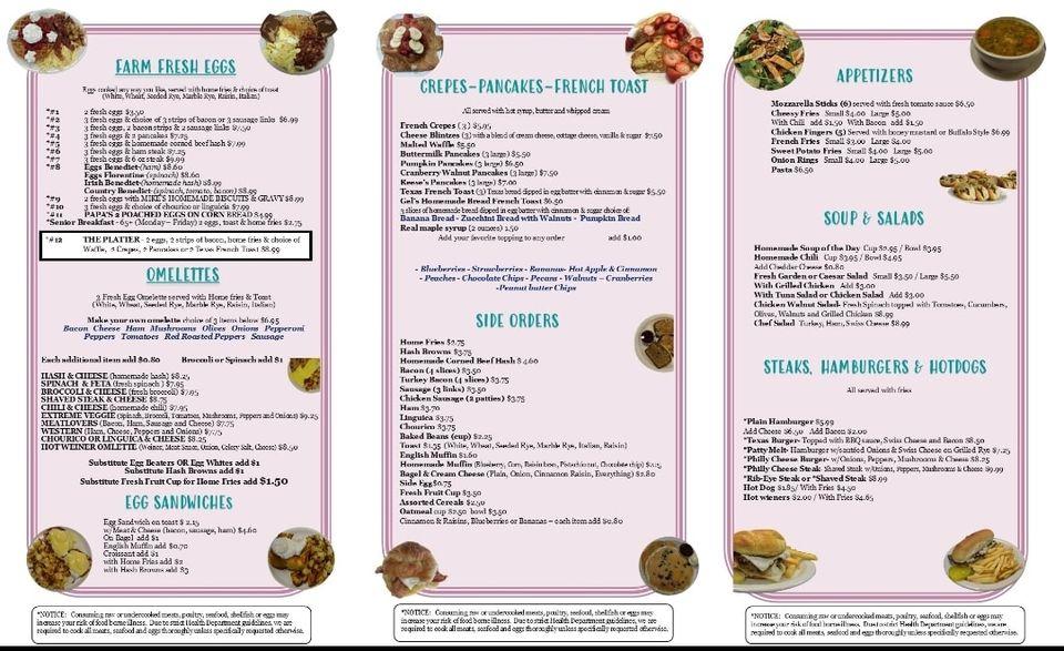 Menu at Gel's Kitchen restaurant, West Warwick