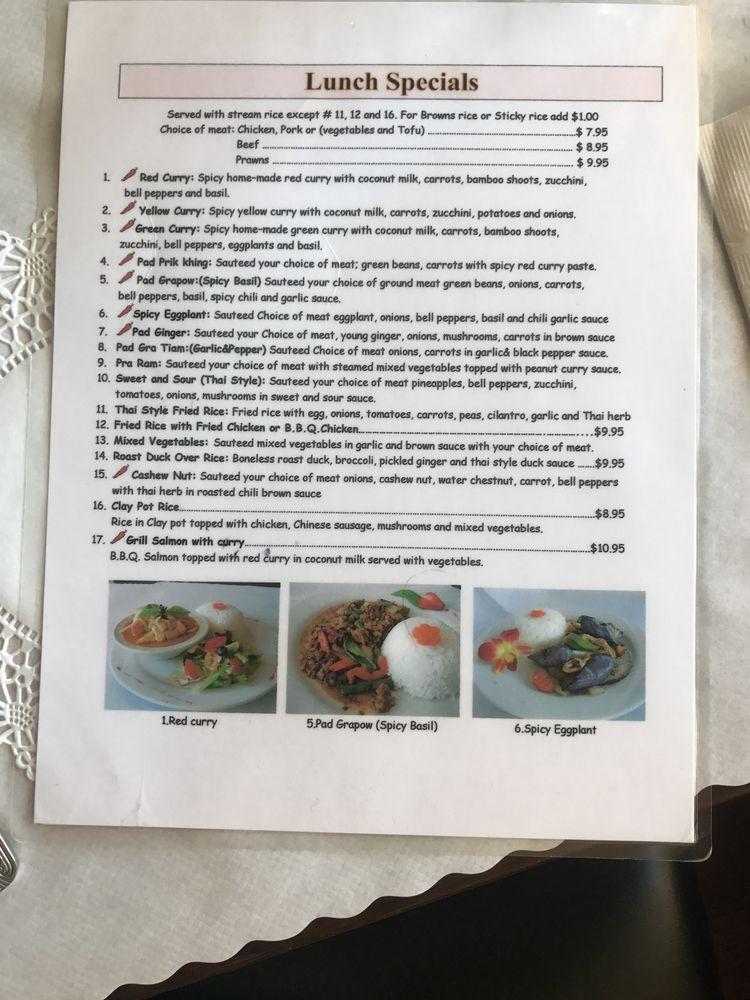 Menu at Lone Tree Thai Cuisine restaurant, Brentwood