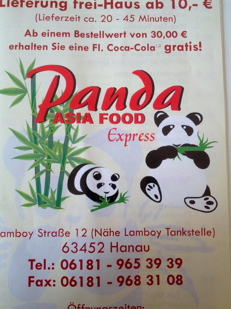 Panda Asia Food restaurant, Hanau - Restaurant menu and reviews