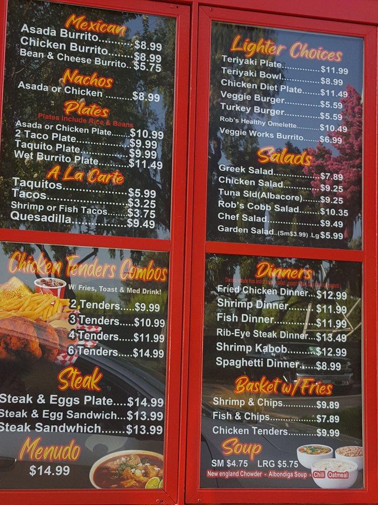 Menu at Rob's Grill restaurant, Baldwin Park