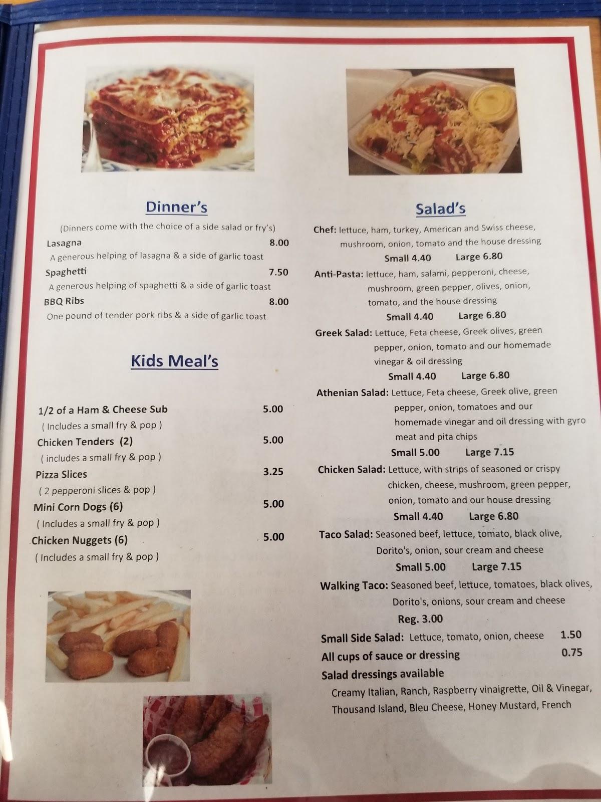 Menu at Rocket Pizza & Subs pizzeria, Muskegon
