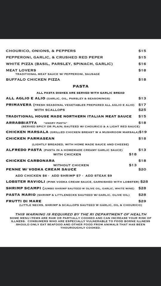 Menu at Valley Inn Restaurant, Portsmouth