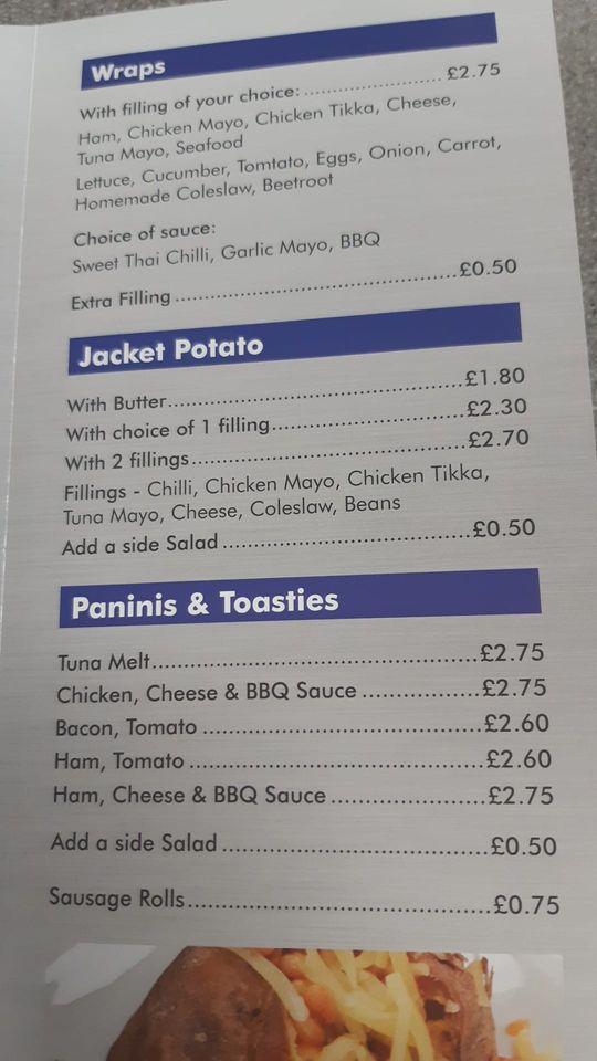 Menu at Bite Me Sandwich Bar, Goldthorpe