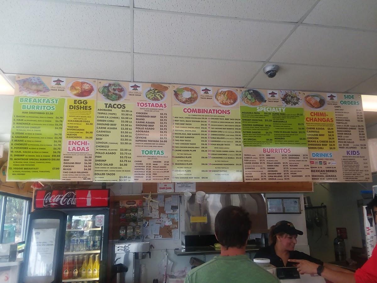 Menu at Don Gilberto Mexican Food restaurant, Montrose, S Townsend Ave ...