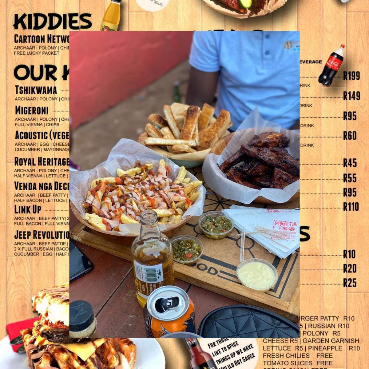 Menu au Kota Too restaurant, Thohoyandou
