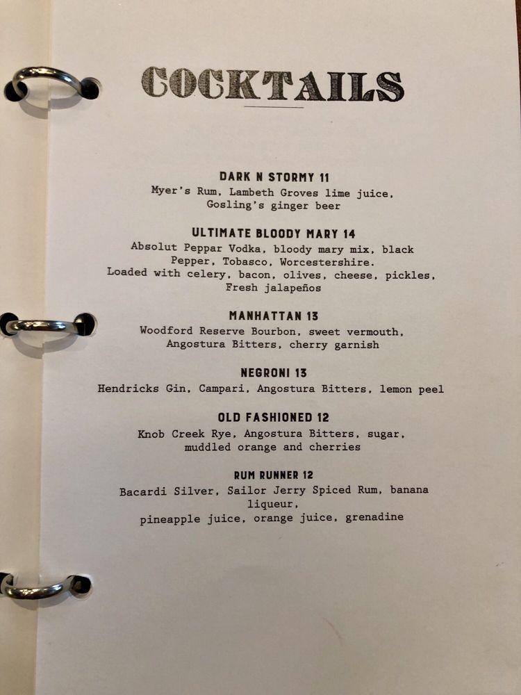 Menu at Shor Hyatt restaurant, Jacksonville