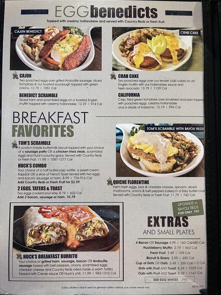Menu at Huckleberry's Breakfast & Lunch restaurant, Yuba City