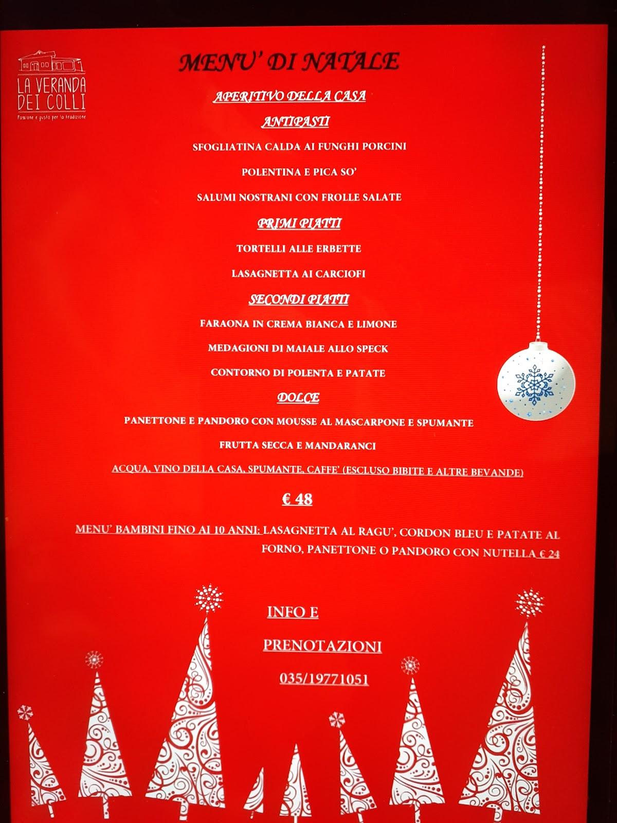Menu da La veranda dei colli ristorante, San Fermo