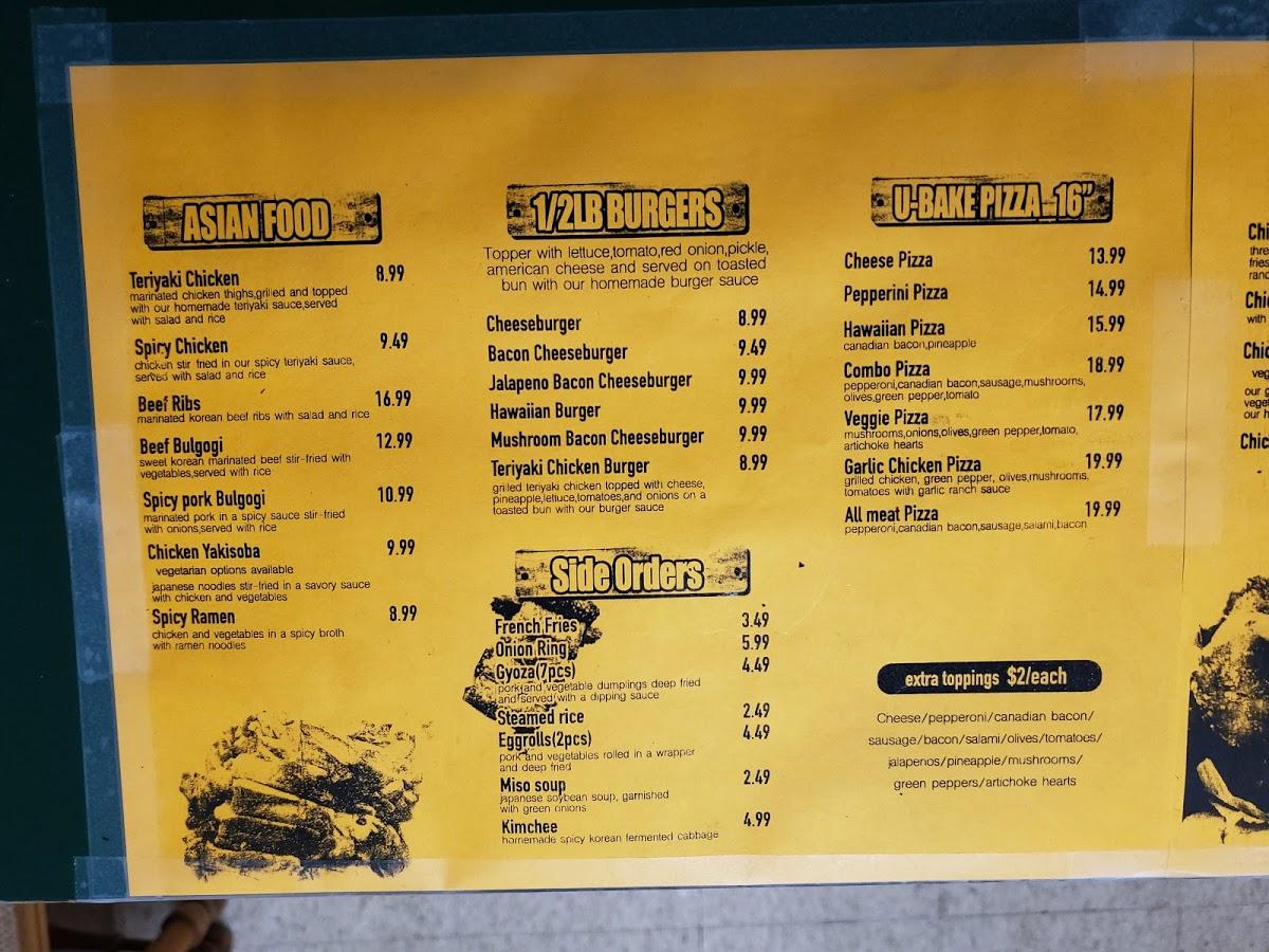 Menu at Glenhaven Grill restaurant, Alger