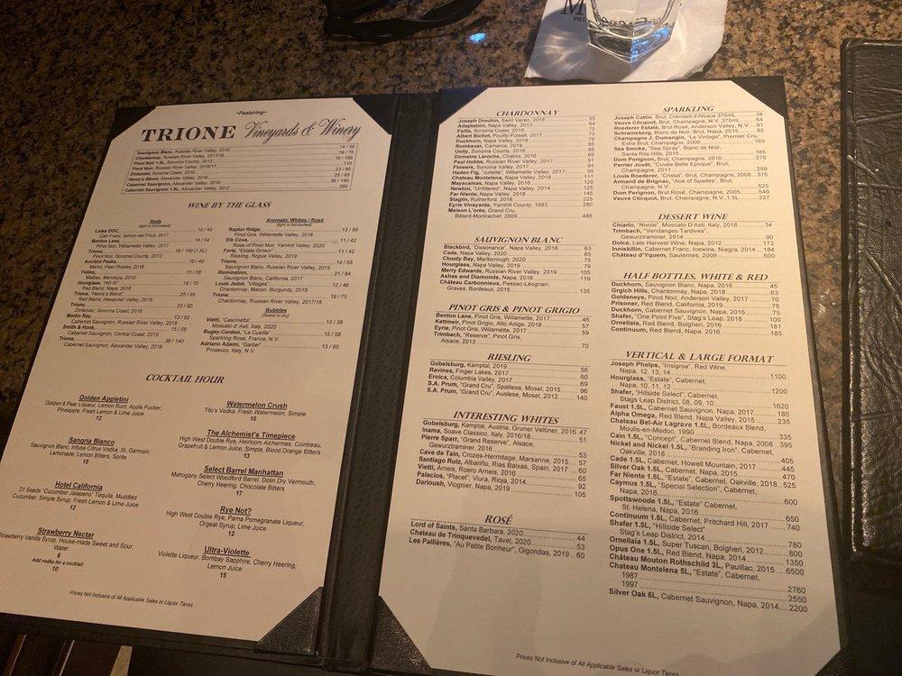 Menu at Mahogany Prime Steakhouse, Oklahoma City, W Memorial Rd