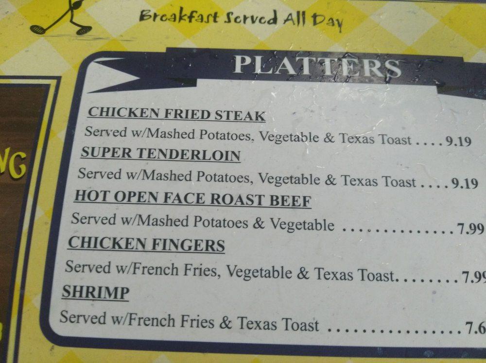 Menu at Val's restaurant, Laurie