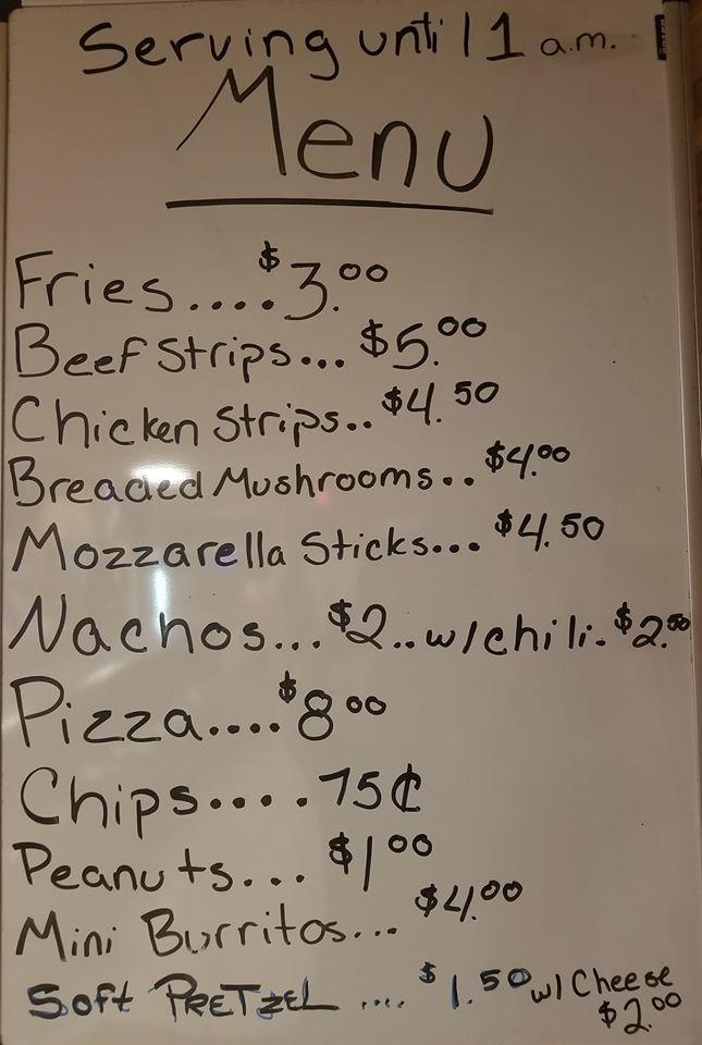 Menu at Antler Bar, Choteau