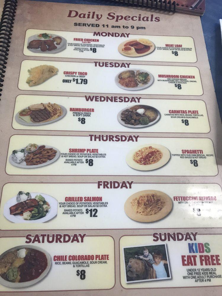 Menu at Brandon's Diner restaurant, Riverside, Indiana Ave