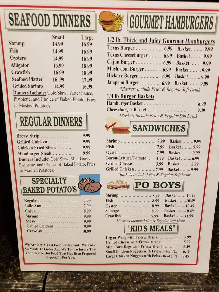 Menu at Fausto's Family Restaurant, Kinder, US-165