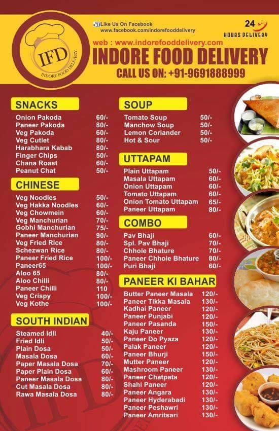 Menu at Indore Food Delivery, Indore, C-10