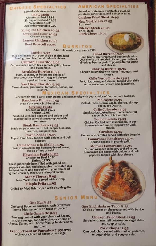 Menu at Lucio’s restaurant, Quincy, 875 E Main St
