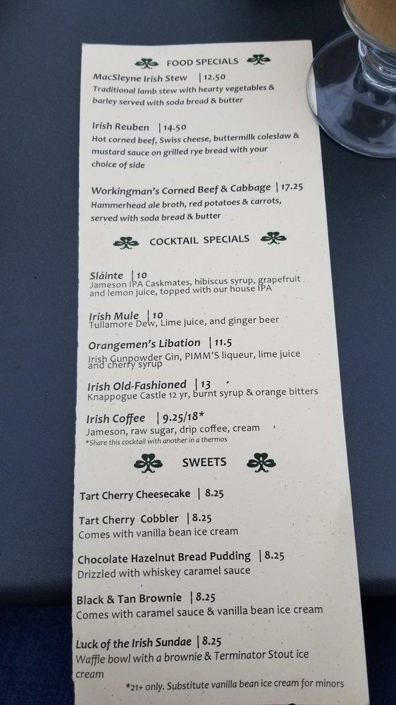 Menu at McMenamins Nui Nui pub & bar, Bothell