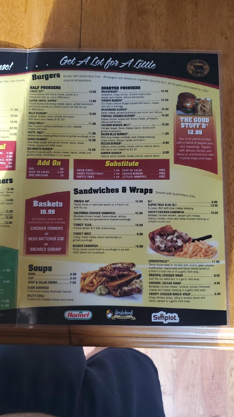 Menu at Buzz Inn Steakhouse, Marysville, State Ave