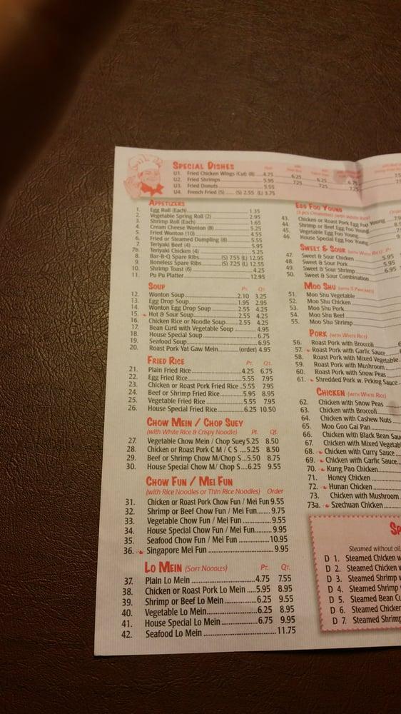 Menu at China Liu restaurant, Leesburg