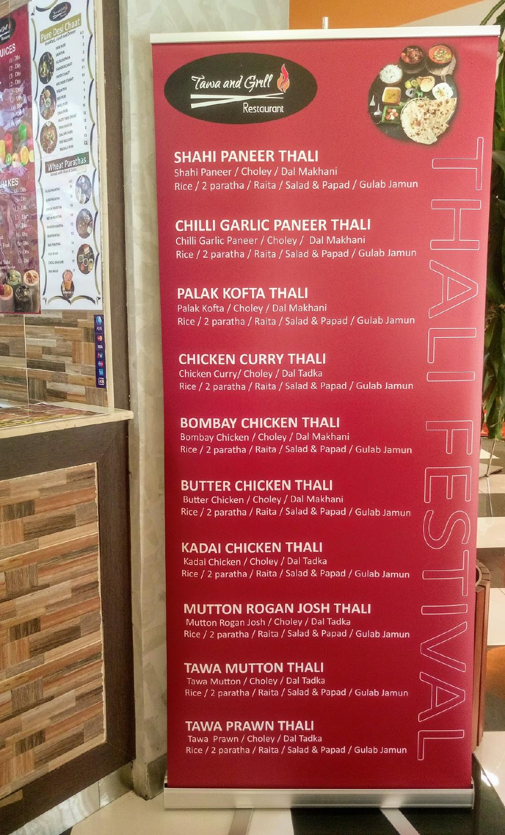 Menu at Tawa and Grill restaurant, Dubai