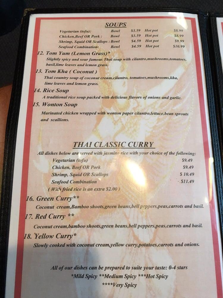 Menu at TENTEN Thai restaurant, North Wilkesboro