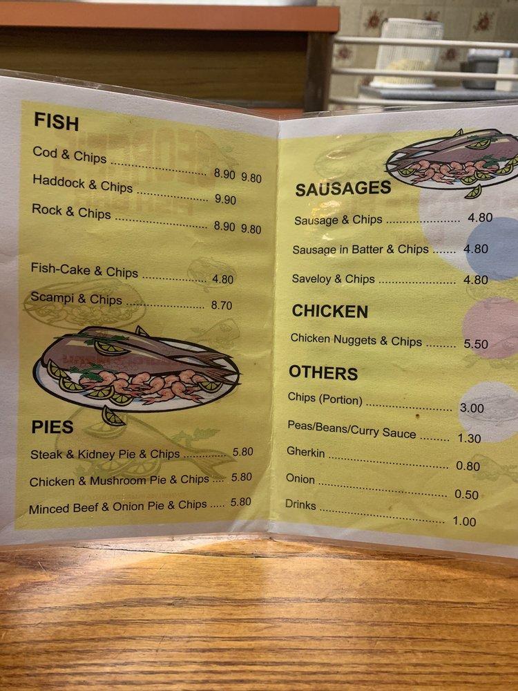 Menu at George's Fish Bar, London, 422 Green Lanes