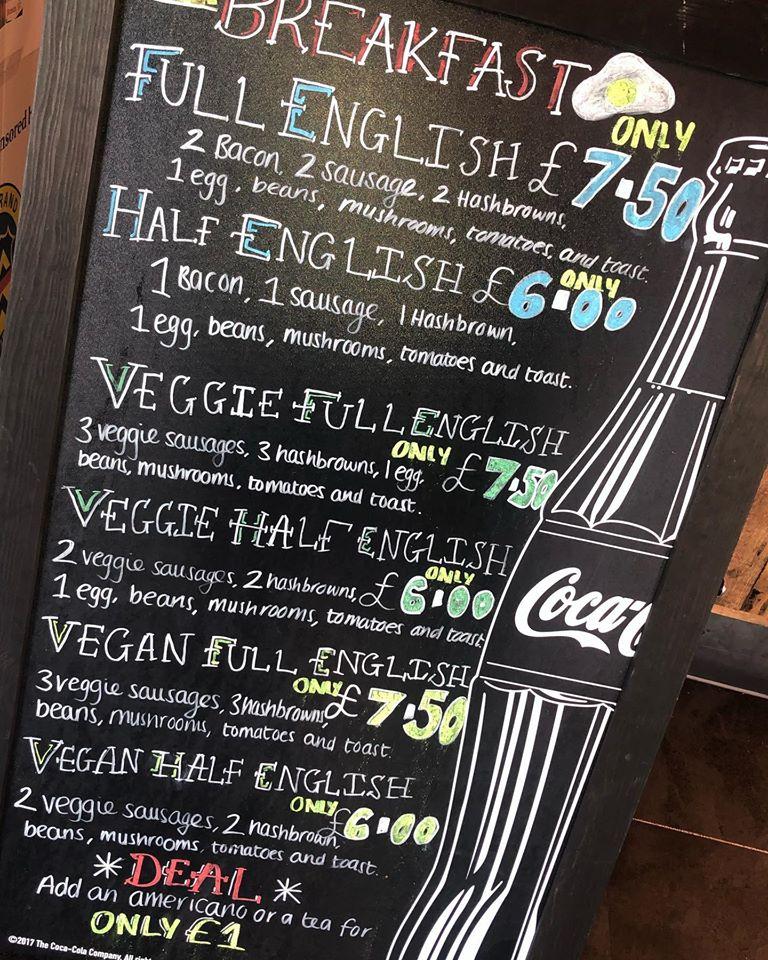 Menu at Horton's Lounge cafe, Newport