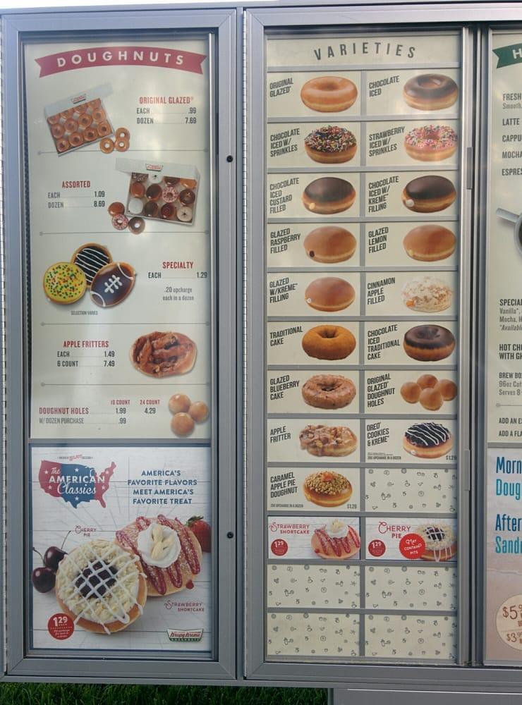 Menu at Krispy Kreme restaurant, Newport News