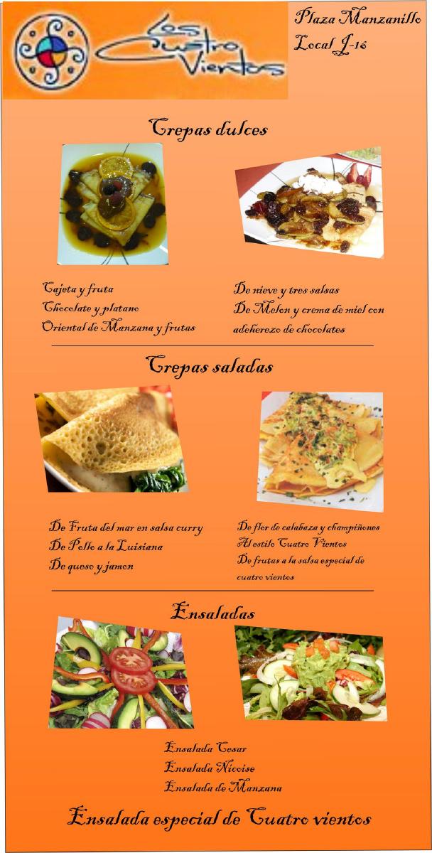 Carta del restaurante Cuatro Vientos, Manzanillo, Del Rey 27167