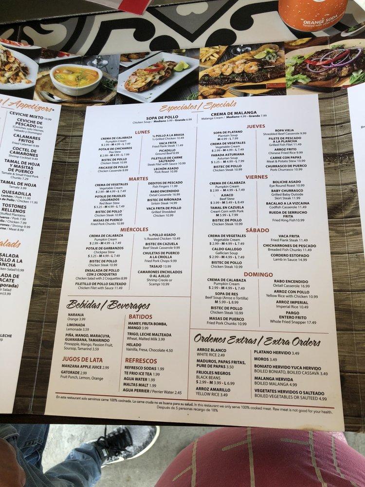 Menu at El Rinconcito Latino Kendall restaurant, Kendall West, SW 142nd Ave
