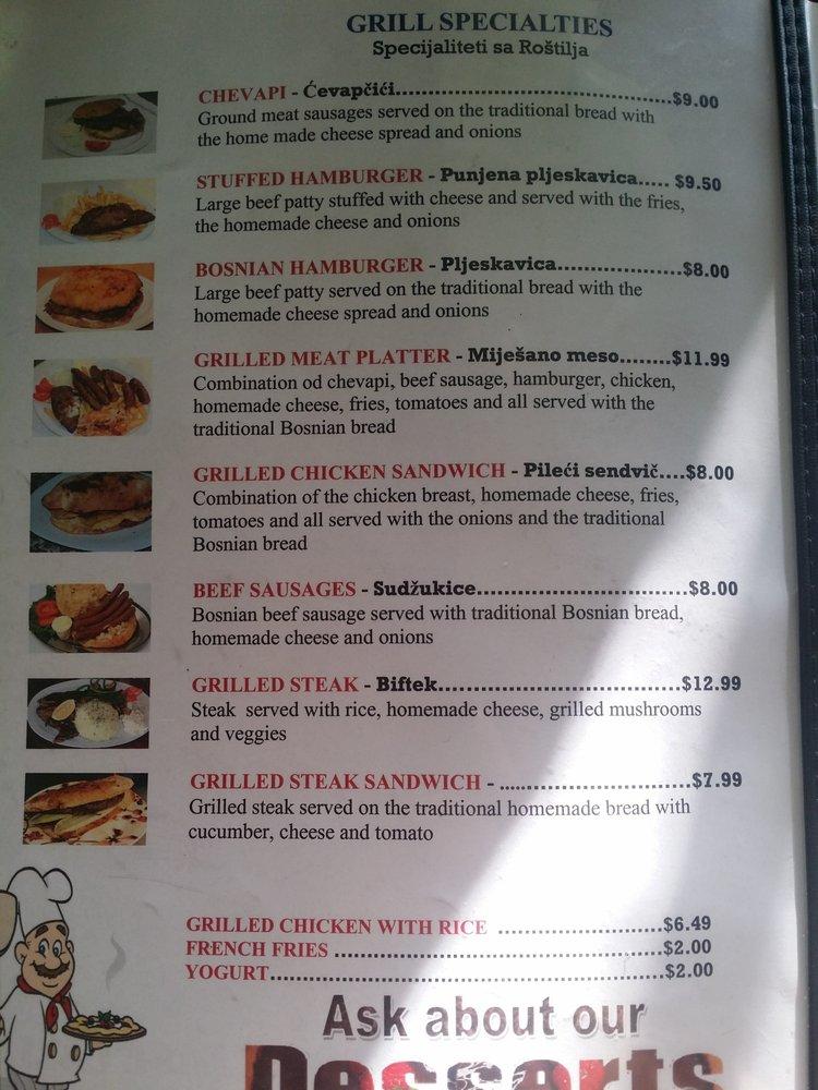 Menu at Euro Grill restaurant, Des Plaines, 967 Elmhurst Rd