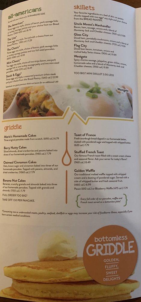 Menu at Scramblers restaurant, Findlay