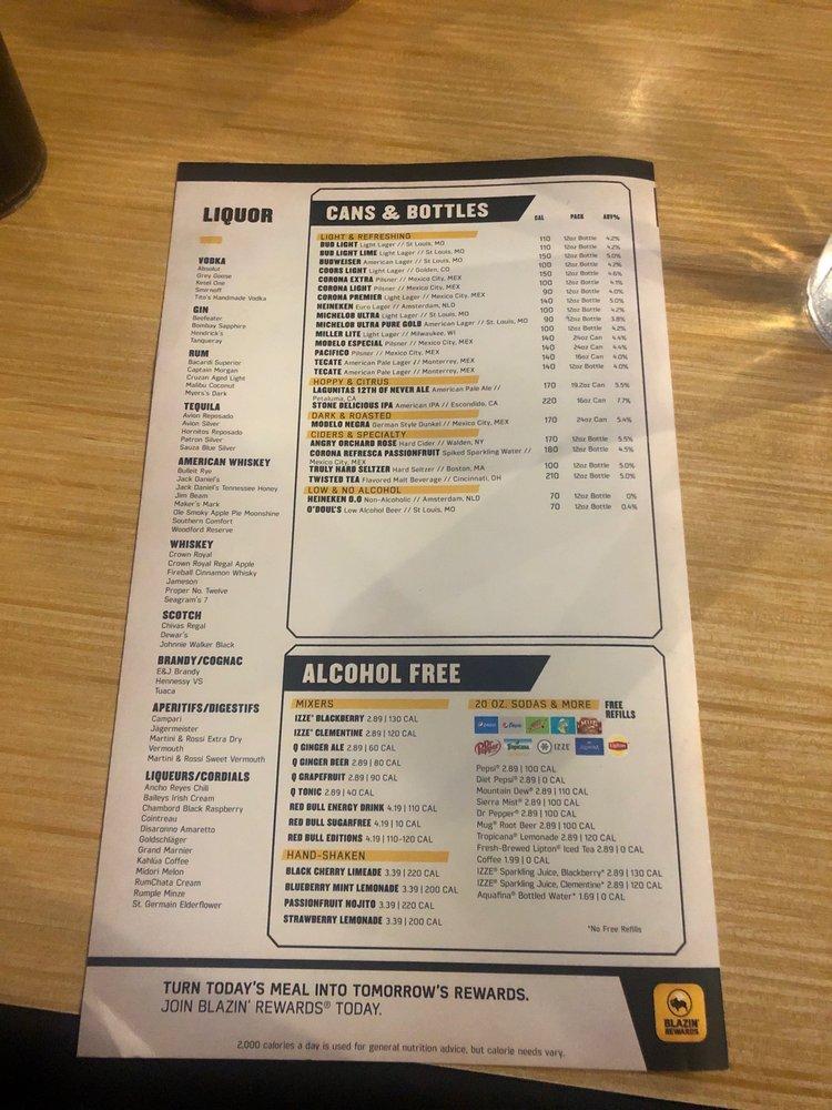 Menu at Buffalo Wild Wings pub & bar, Tucson, W Irvington Rd