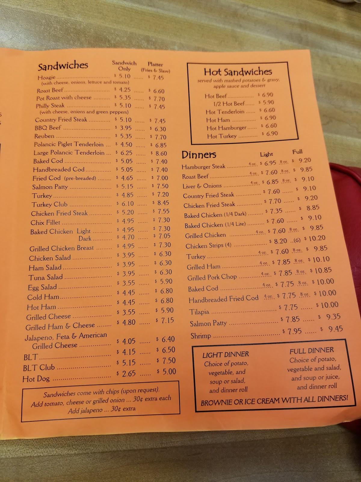 Menu at Country Cupboard restaurant, Streator, 124 S Vermillion St