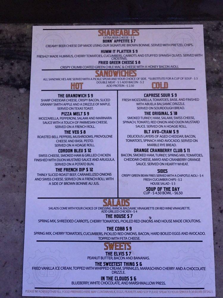 Menu at DeadBeach Brewery pub & bar, El Paso