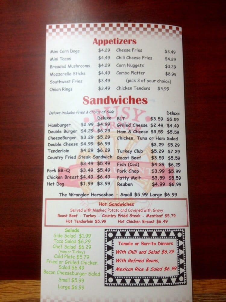 Menu at Busy Corner Restaurant In Pekin, Pekin